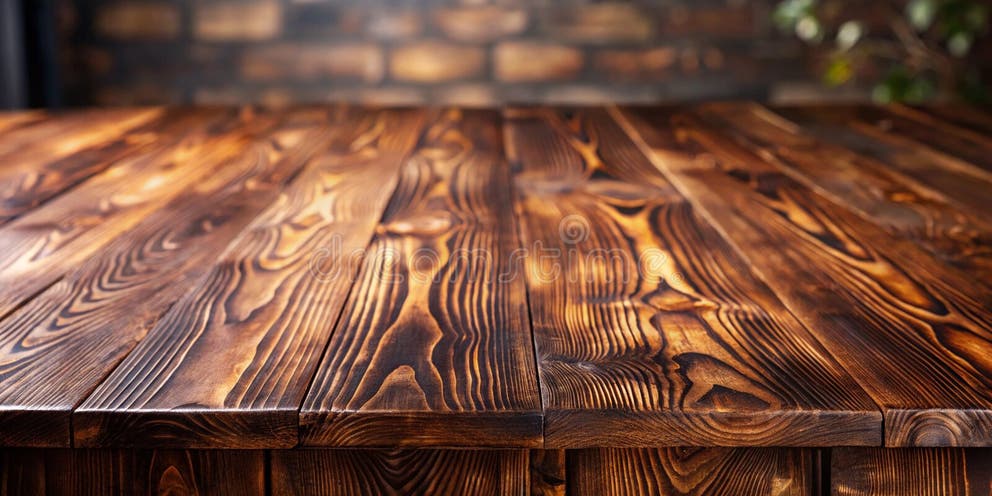 Dark Brown Table Surface with Rustic Wood Texture Stock Illustration ...