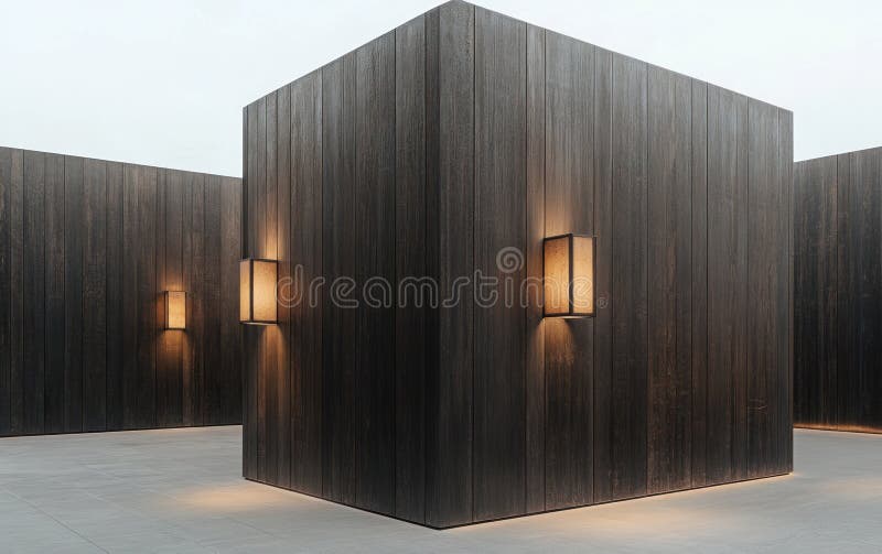 Dark Brown Textured Cube Structure with Subtle Stock Illustration ...
