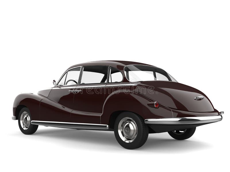 Dark Brown Vintage Luxury Car - Back Side View Stock Illustration ...