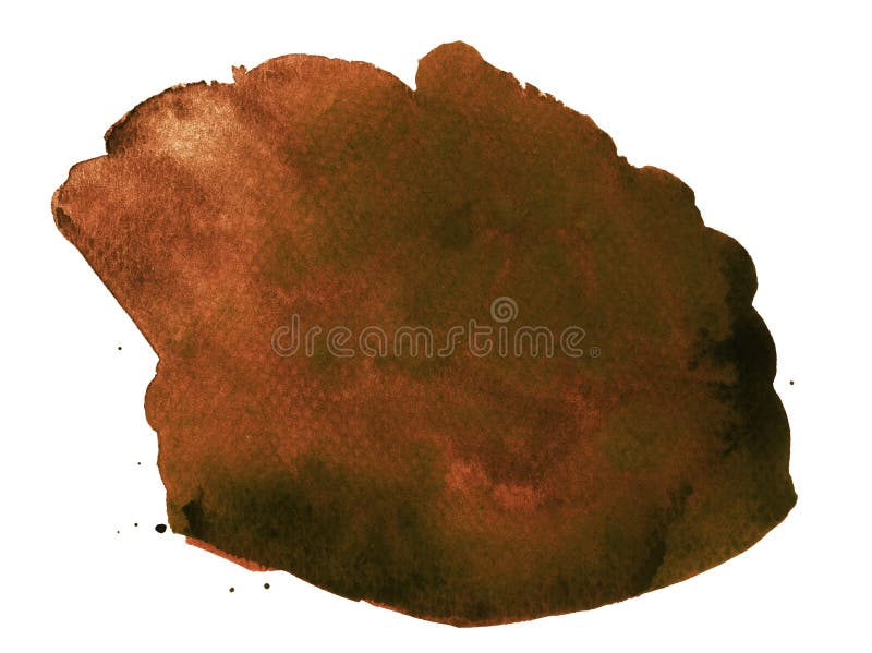 Dark Brown Watercolor Splash Stock Illustration - Illustration of fall ...