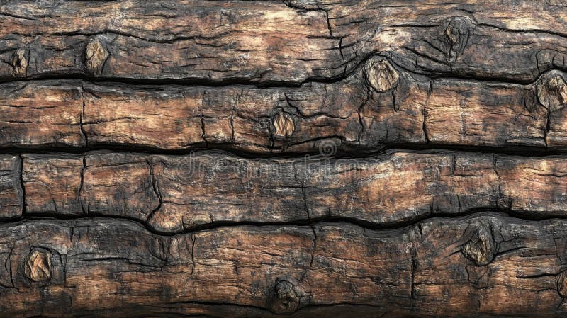 Dark Brown Weathered Wooden Log Texture Stock Illustration ...