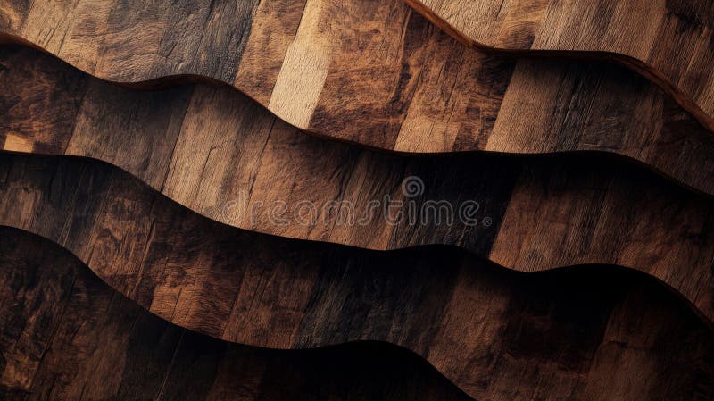 Dark Brown Wood Panels Wave Abstract Design Stock Illustration ...