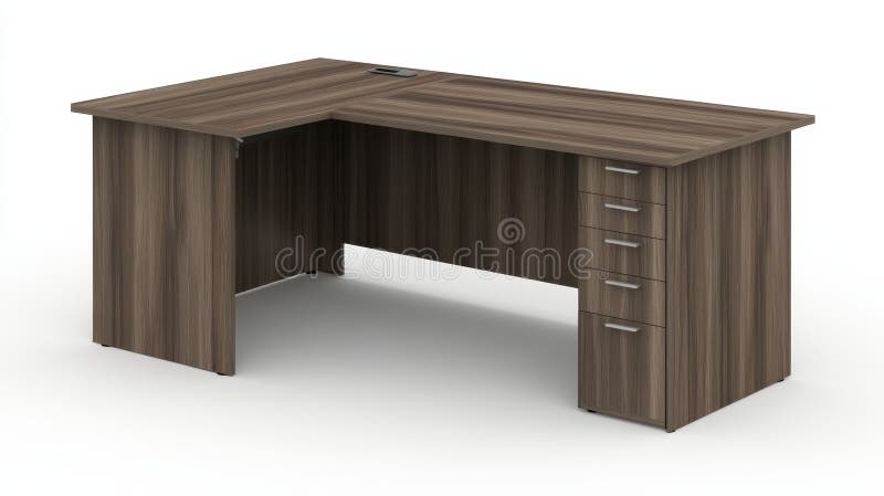 Dark Brown Wooden Desk with Two Drawers, a Functional and Stylish ...
