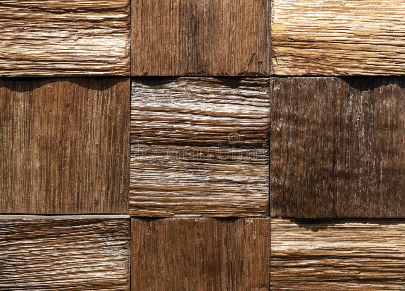 Dark Brown Wooden Square Tiles. Panel of Square Wooden Blocks Stock ...