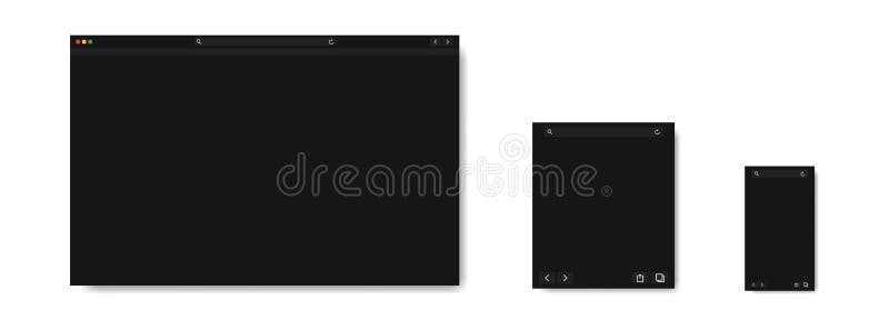 Dark Browser Window Mockup. Vector Illustration. Webpage Template Stock ... Dark Browser Window Mockup. Vector Illustration. Webpage Template Stock ...