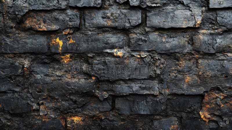Dark Burnt Brick Wall Texture Background Stock Illustration ...