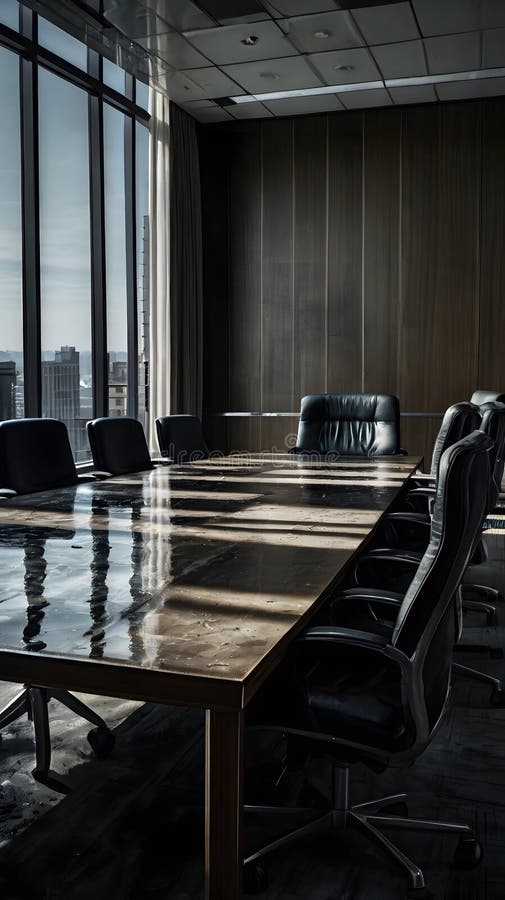 Dark Business Meeting Office Conference Room Stock Illustration ...