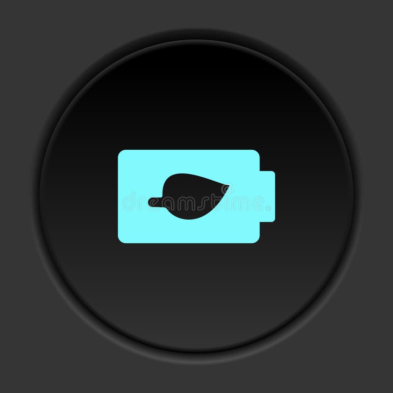 Dark Button Icon Charge Ecology Battery. Button Banner Round Badge ...