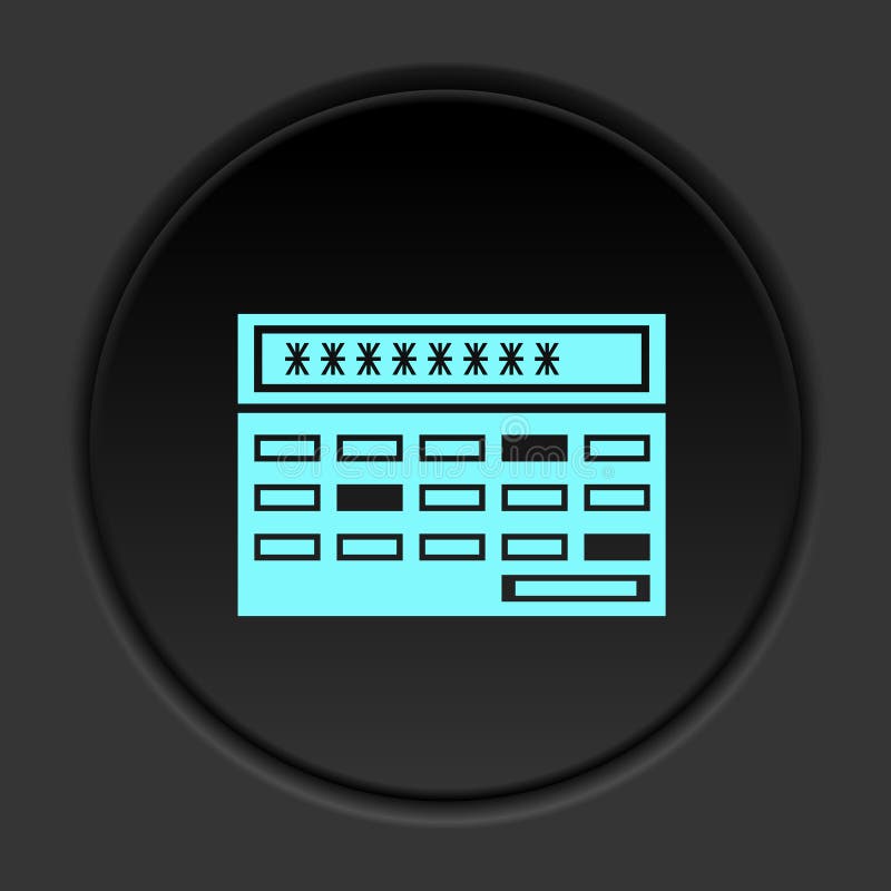 Dark Button Icon Lock Password. Button Banner Round Badge Interface for ...