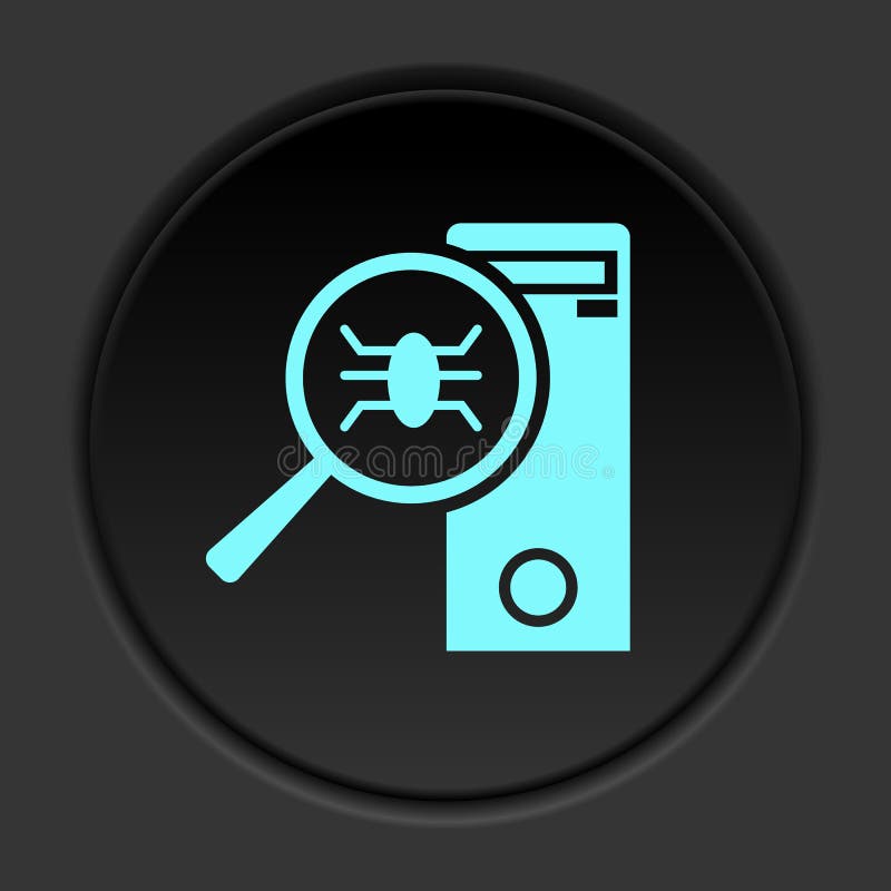 Dark Button Icon System Computer Virus. Button Banner Round Badge ...