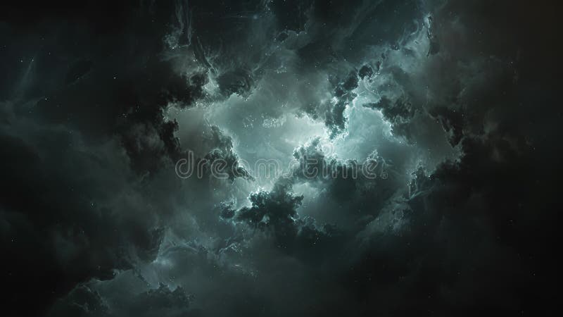 A Dark yet Captivating Scene of the Night Shining Clouds Adding an ...