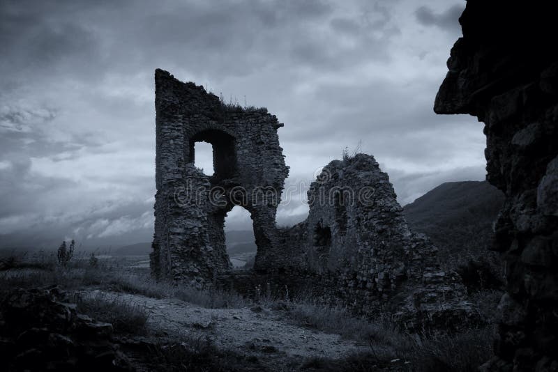 Dark Horror Castle stock image. Image of background, medieval - 17649153