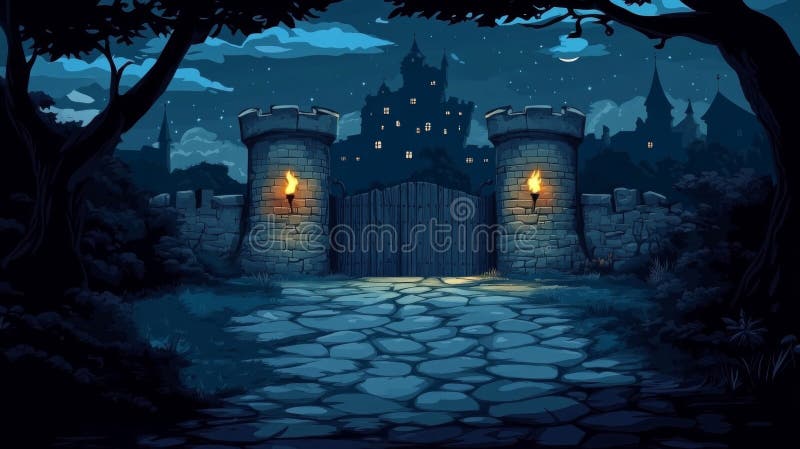 Castle Gate Night Stock Illustrations – 1,656 Castle Gate Night Stock ...