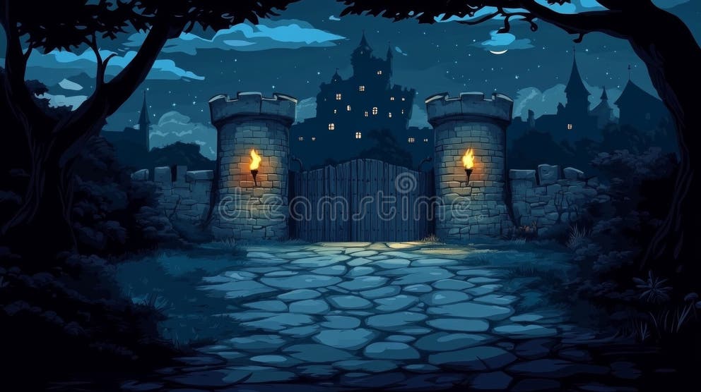 Castle Gate Night Stock Illustrations – 1,656 Castle Gate Night Stock ...
