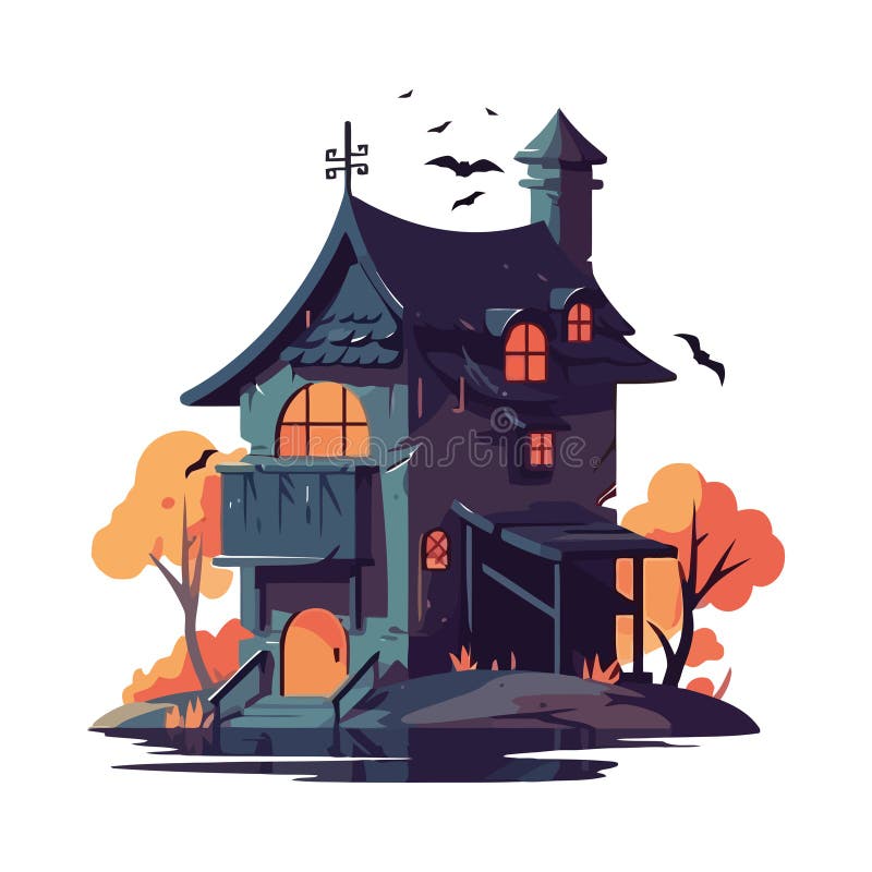 Dark Castle Halloween Building Icon Stock Vector - Illustration of ...