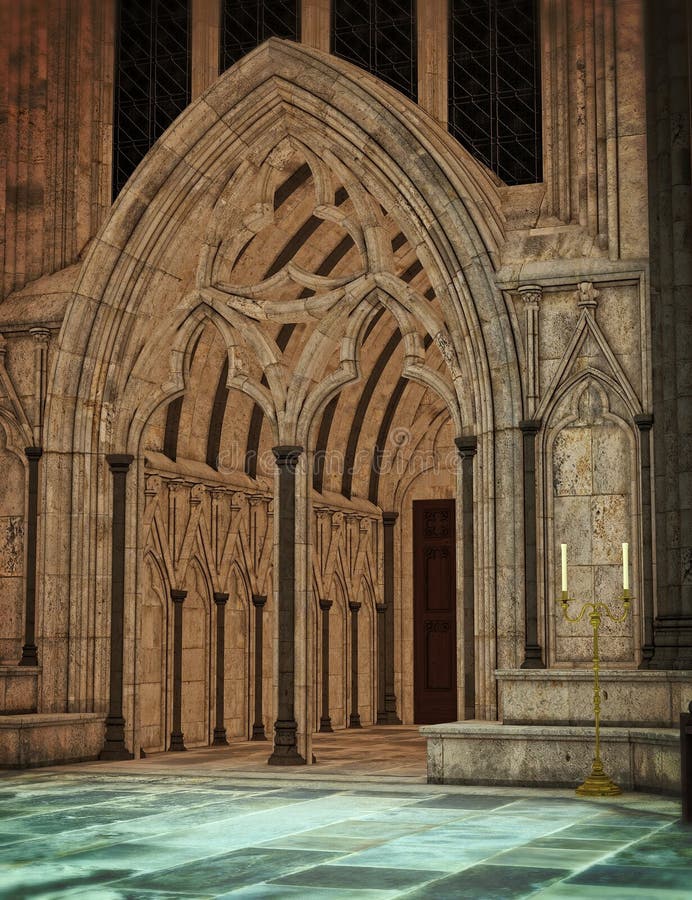 Dark Cathedral stock image. Image of space, illuminated - 56666435