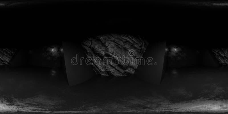 Dark Cave Environment with Rocky Textures 360 Vr Panorama Stock Image ...
