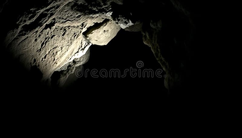 Dark Cave Interior with Light Source, Mysterious Depths, Stock Photo ...