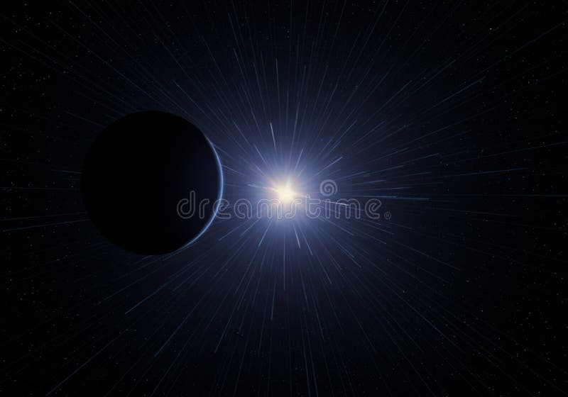 A Dark Celestial Body, Possibly a Planet, is Silhouetted Against a ...