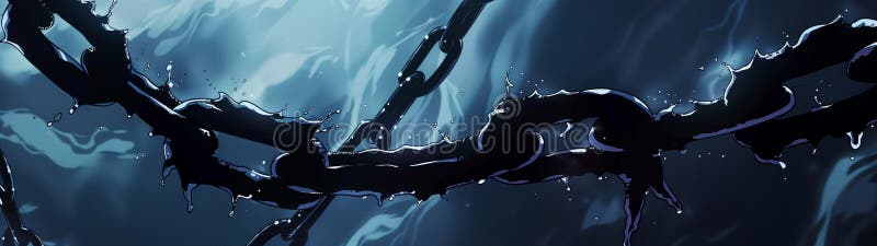 Dark Chains in Eerie Blue Light Stock Photo - Image of cold, mist ...