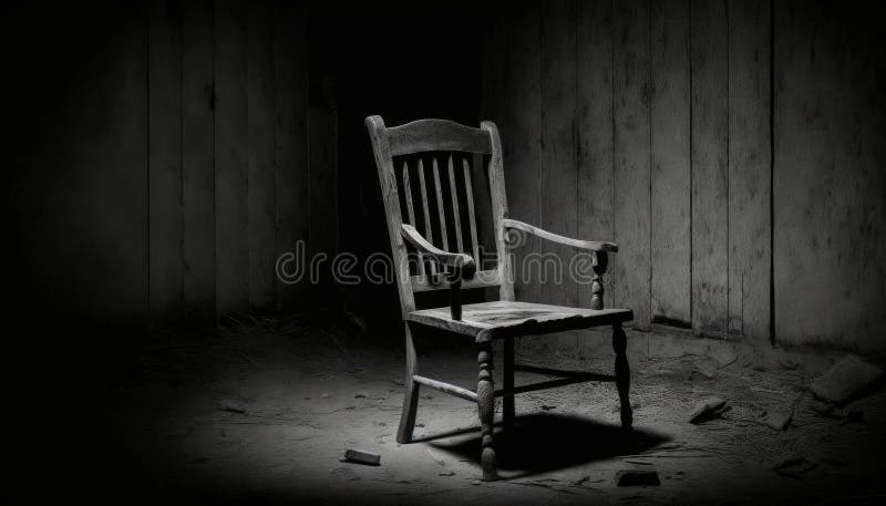 A Dark Chair in an Empty Room Image Generative AI Stock Illustration ...