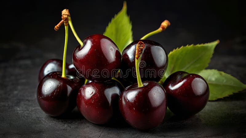 Dark Cherries Closeup Background Image Stock Illustration ...