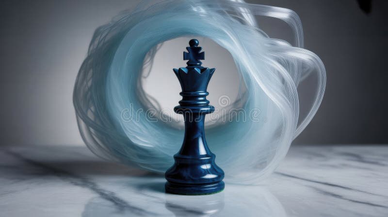 Dark Chess King Piece Trapped Inside Transparent Plastic Bubble. Stock ...