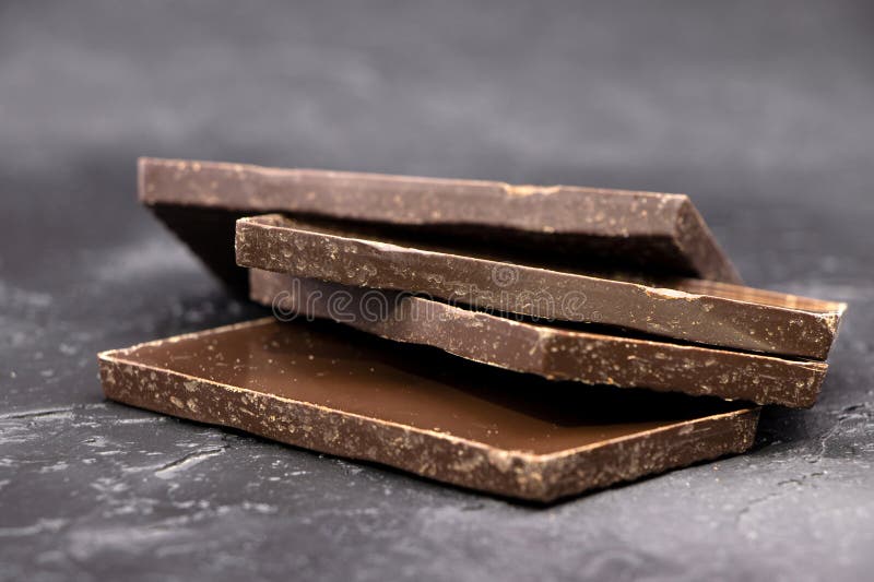 Dark Chocolate on a Dark Background. Bar of Dark Chocolate Stock Photo ...
