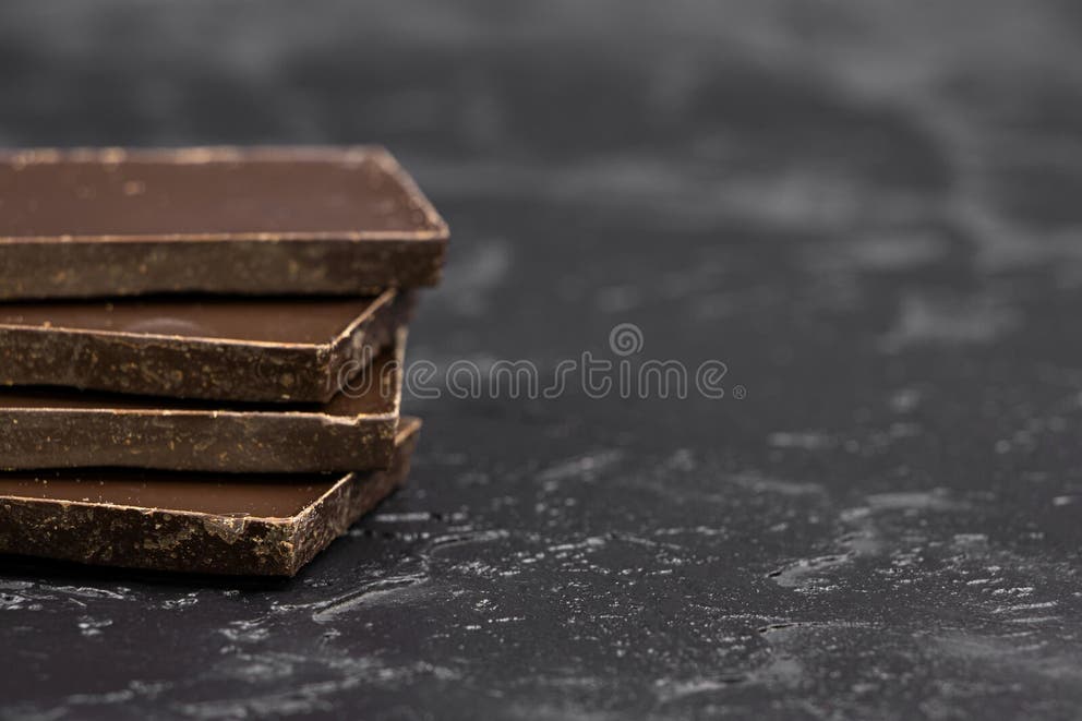 Dark Chocolate on a Dark Background. Bar of Dark Chocolate. Chocolate ...