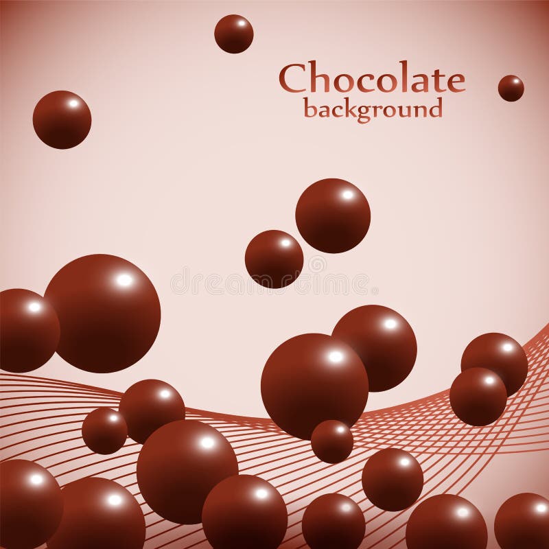 Dark Chocolate Balls on Abstract Background. Stock Vector ...