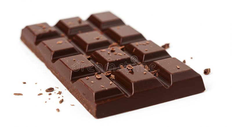 A Dark Chocolate Bar with a Glossy Surface, Featuring a Grid of ...