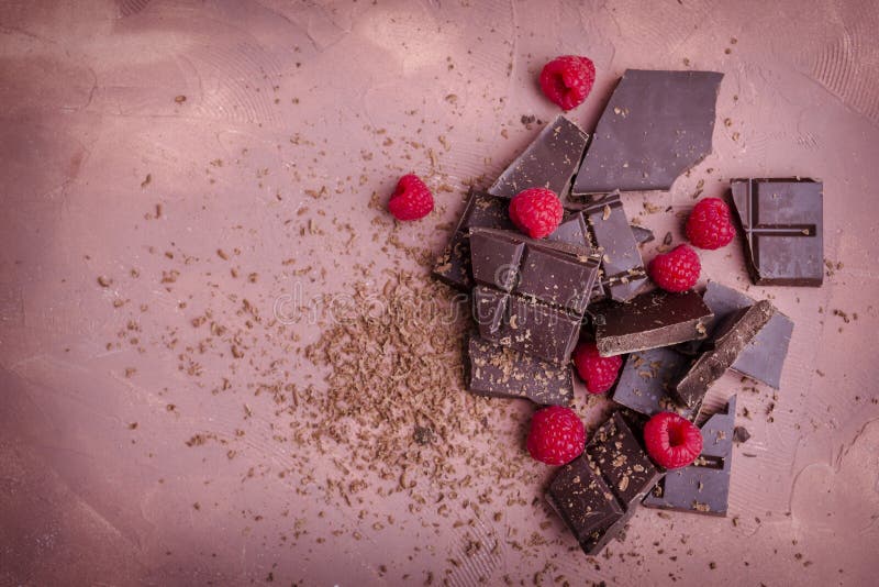 Dark Chocolate Bar with Fresh Raspberry Stock Photo - Image of bars ...