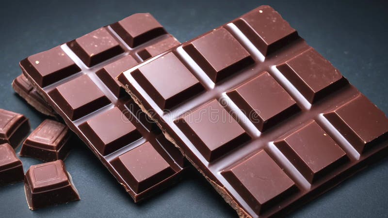 Dark Chocolate Bars on Dark Surface. 3D Loop Animation Video Stock ...