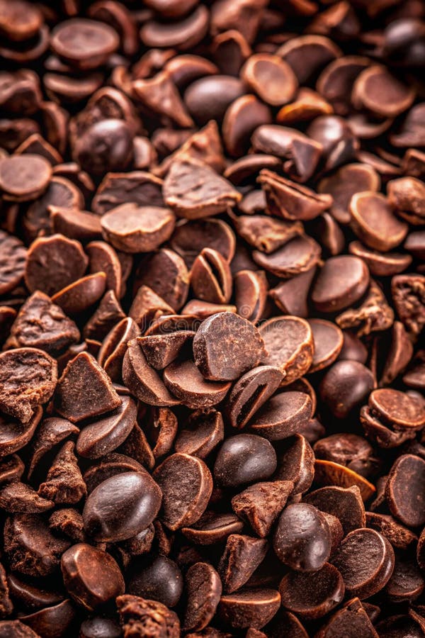 Dark Chocolate Cacao Chips Texture for Food Photography Stock ...