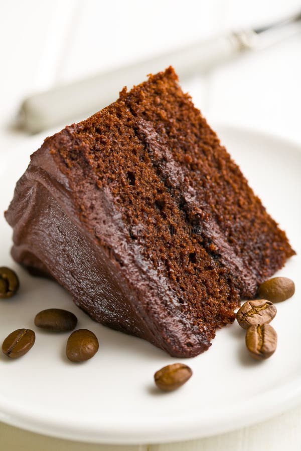 Dark Chocolate Cake with Coffee Beans Stock Photo - Image of snack ...