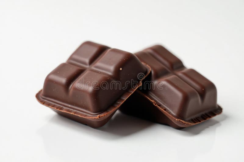 Dark Chocolate Candy, Textured Surface, Crisp Edges, White Backdrop ...