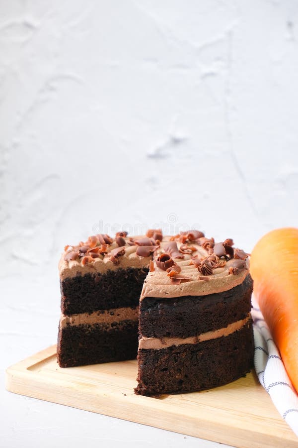 Dark Chocolate Carrot Cake with Chocolate Cream Cheese Frosting Stock ...
