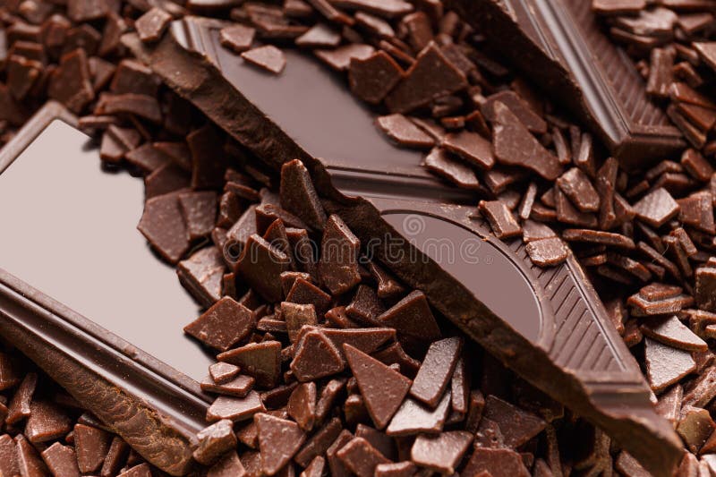 Dark Chocolate in Chocolate Chips Stock Image - Image of temptation ...