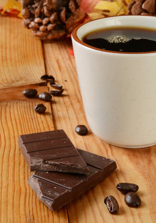 Coffee and chocolate stock photo. Image of saucer, spoon - 17388952