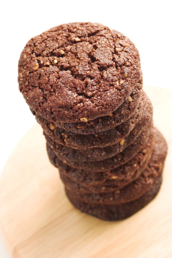 Dark Chocolate Cookies Stack Stock Photo - Image of brown, yummy: 16737848