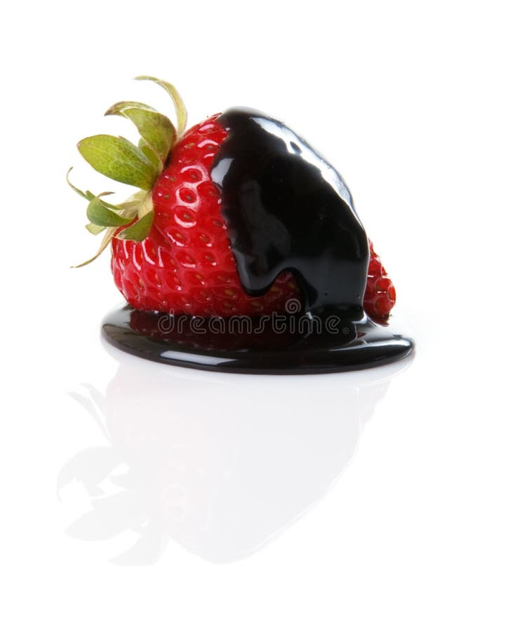 Dark Chocolate Covered Strawberry Stock Image - Image of ripe, sweet ...