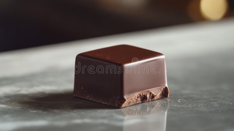 Dark Chocolate Cube on Grey Surface Stock Illustration - Illustration ...