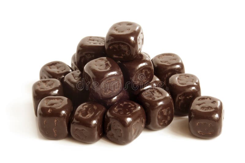 Chocolate Cubes Splashing into a Chocolate Milkshake Glass. Stock Image ...