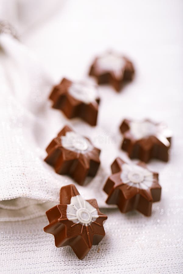 Dark Chocolate Festive Christmas Star Sweets Stock Image - Image of ...