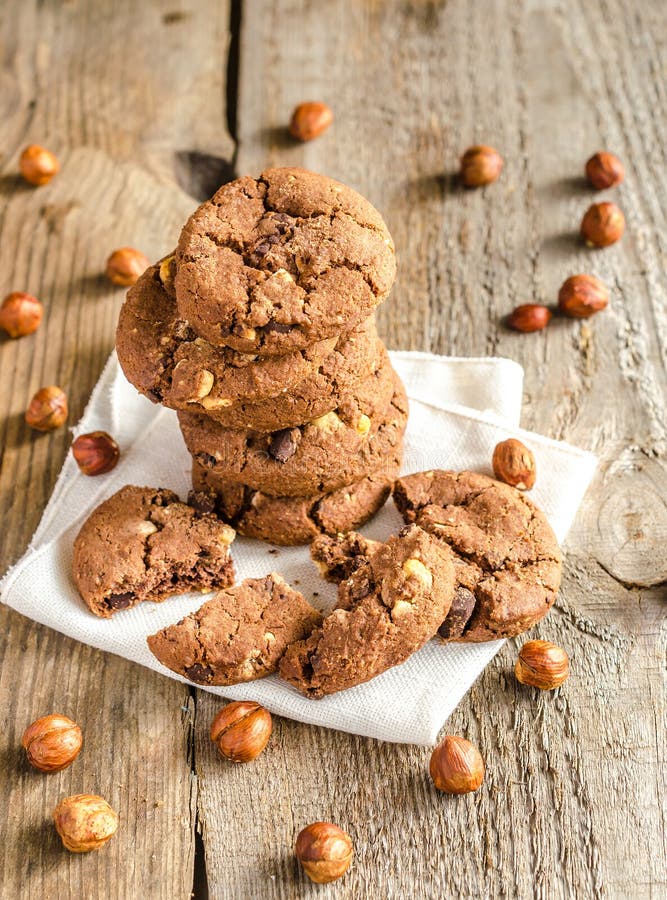 Top Hazelnut Pieces Coated Cookies Stock Image - Image of cake, food ...