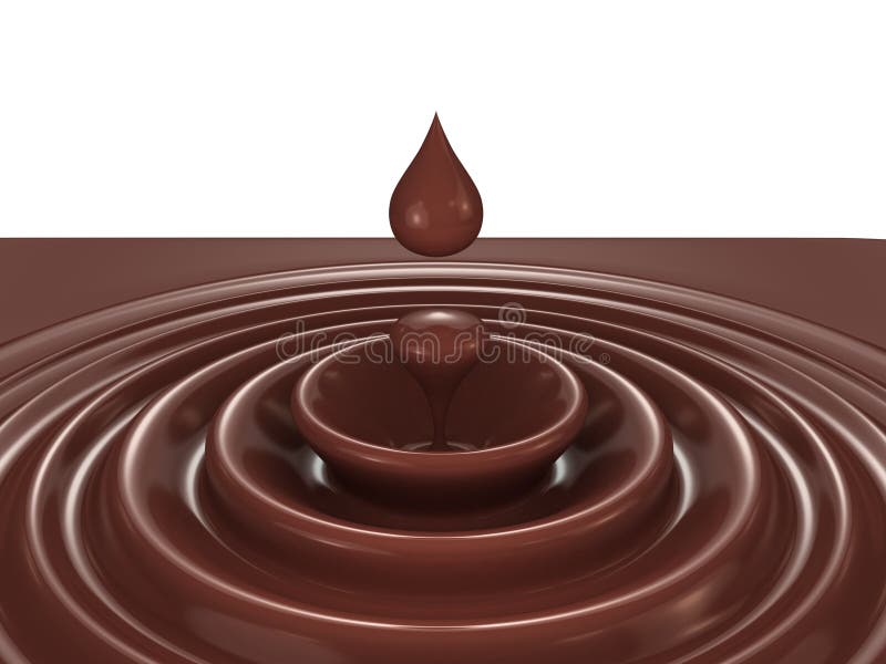 Dark Chocolate Heart Symbol As a Liquid Drop Stock Illustration ...