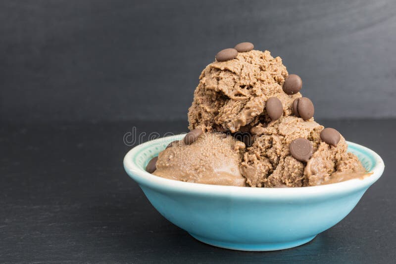 Dark chocolate ice cream stock image. Image of gelato - 206389221