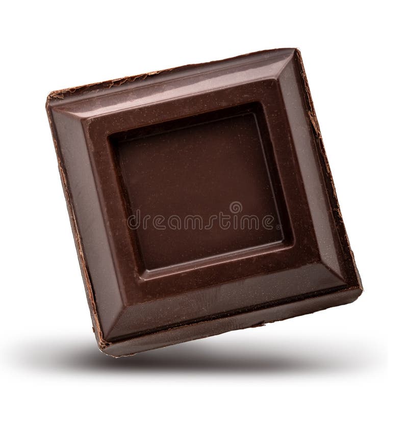 Dark Chocolate Isolated with Shadow on White Background. Clipping Path ...