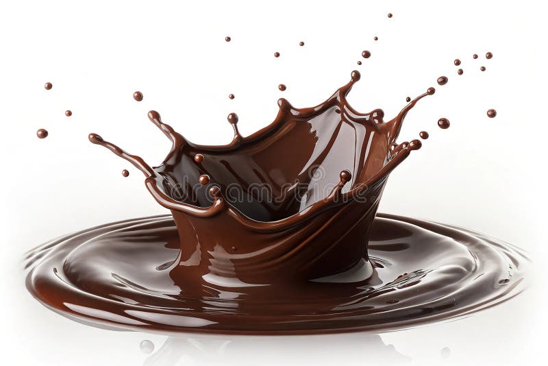 Dark Chocolate Liquid Splash Isolated on Transparent White Background ...