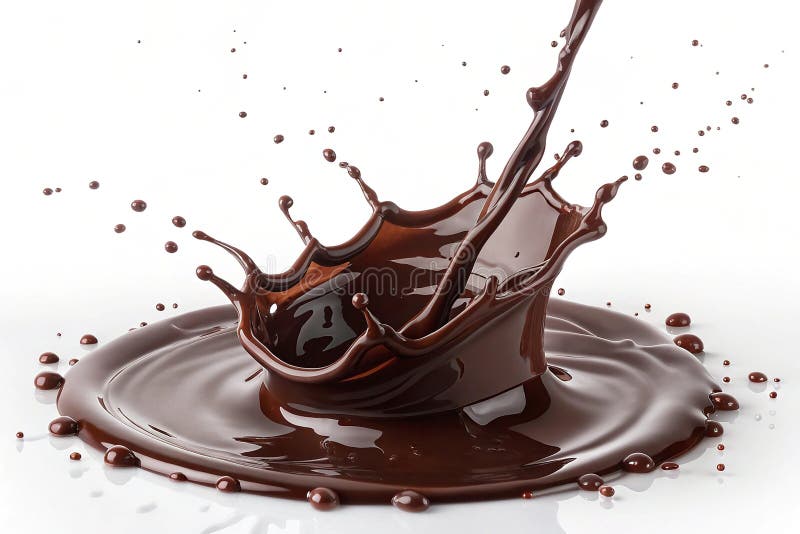 Dark Chocolate Liquid Splash Isolated on Transparent White Background ...